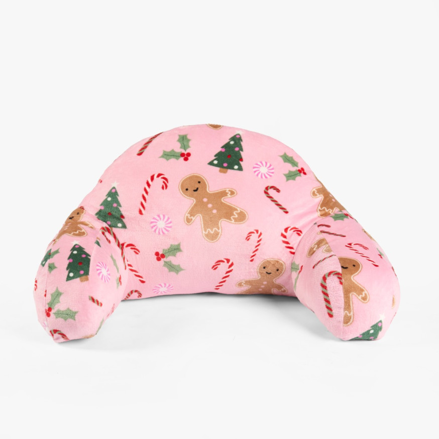 OHS Kids Gingerbread Man Fleece Cuddle Cushion - Pink