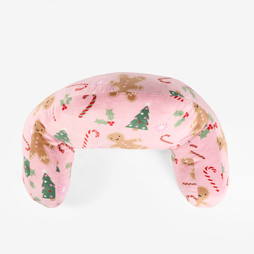 OHS Kids Gingerbread Man Fleece Cuddle Cushion - Pink