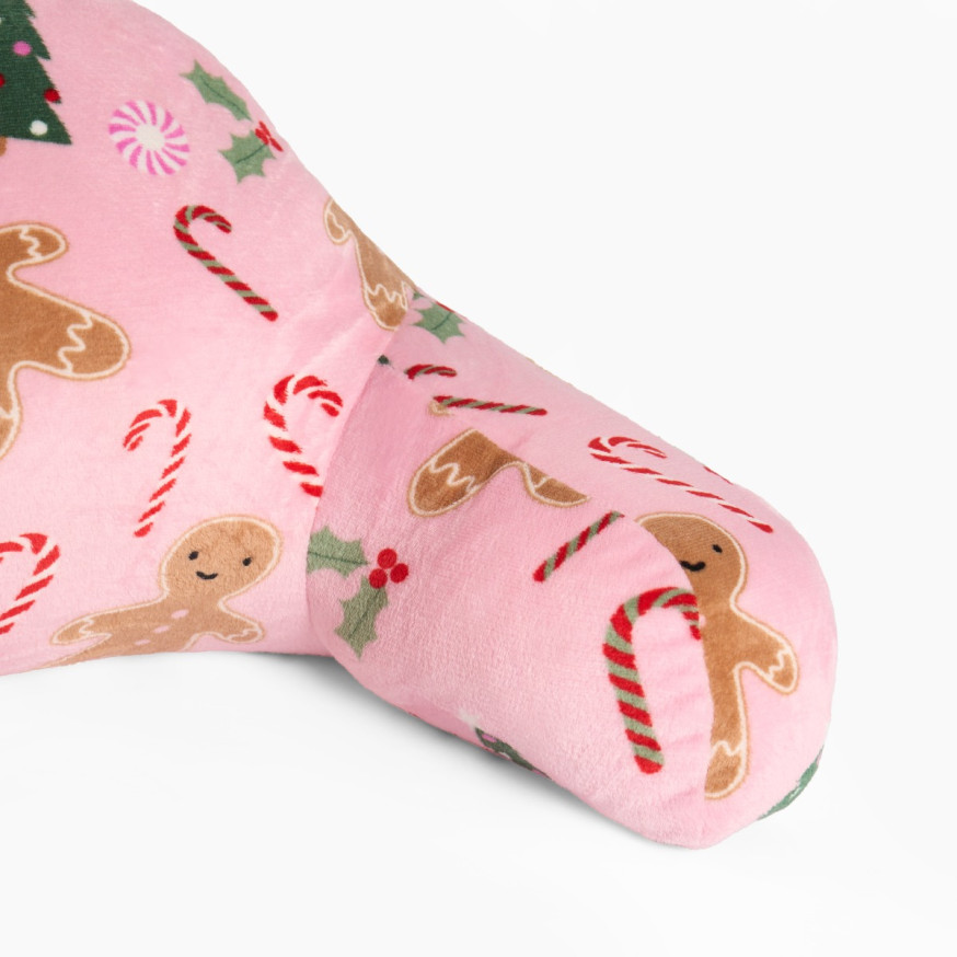 OHS Kids Gingerbread Man Fleece Cuddle Cushion - Pink