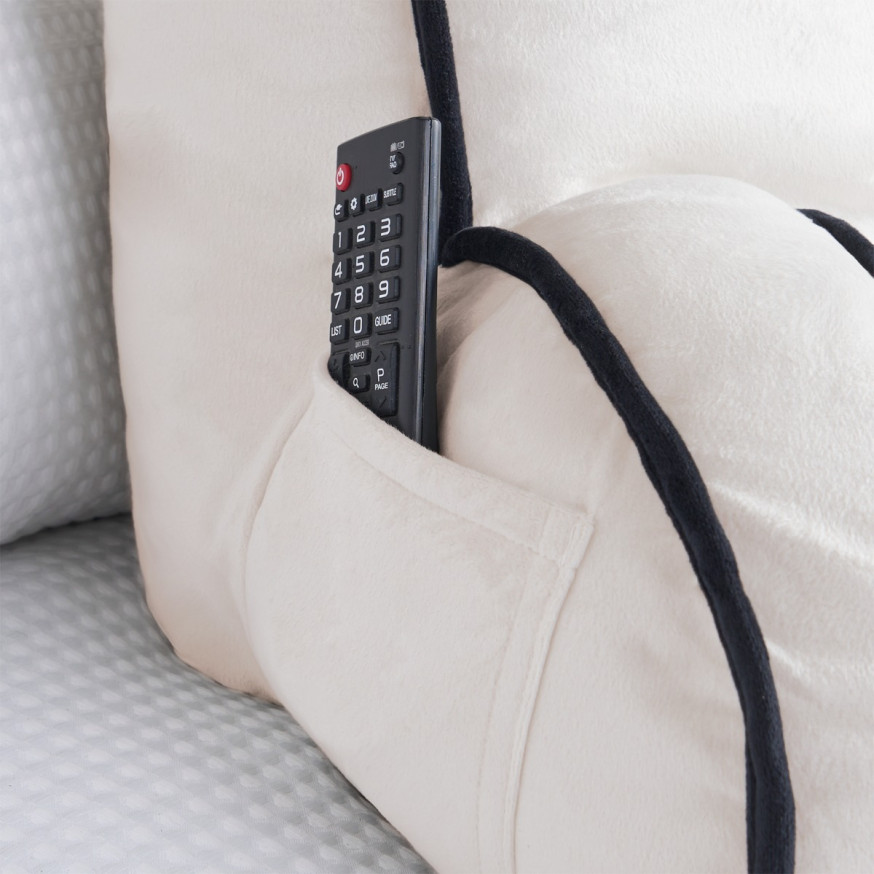 OHS Piped Edge Cuddle Cushion With Head Rest - Cream