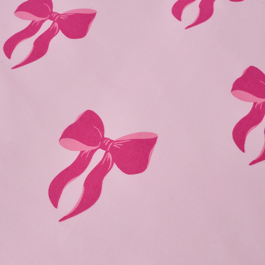 OHS Bow Print Reversible Duvet Cover Set - Pink/Hot Pink