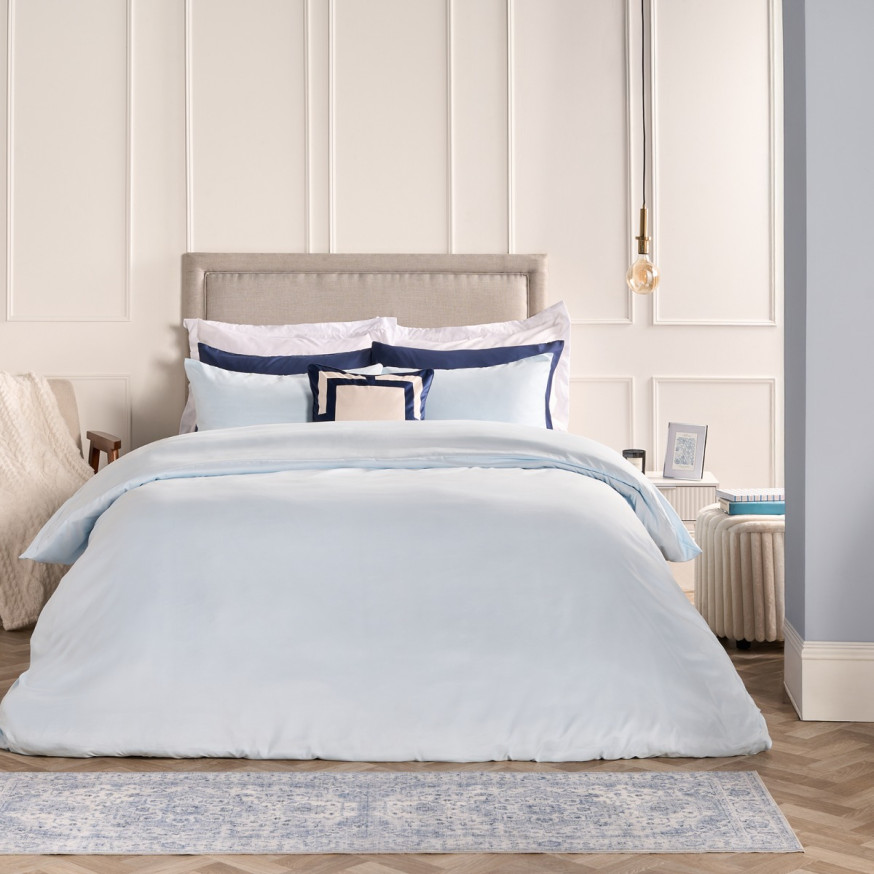OHS Plain Duvet Cover Set - Light Blue