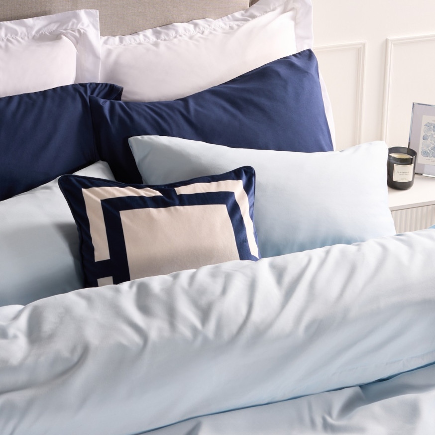 OHS Plain Duvet Cover Set - Light Blue
