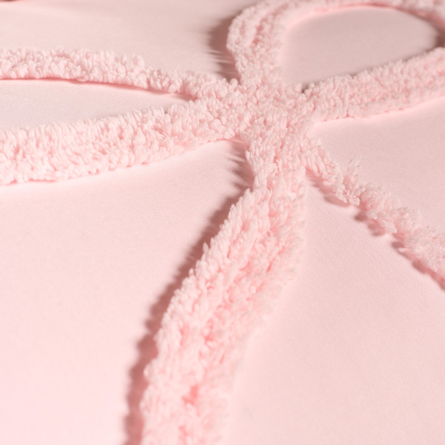 OHS Bows Tufted Duvet Cover Set - Pink