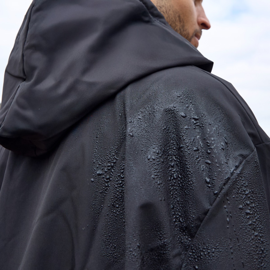 OHS Adults Water Resistant Sherpa Drying Robe - Black