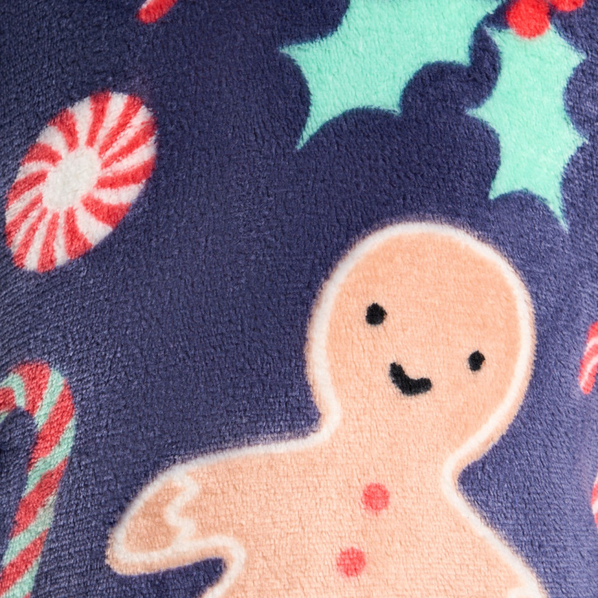 OHS Kids Gingerbread Man Hoodie Blanket - Navy