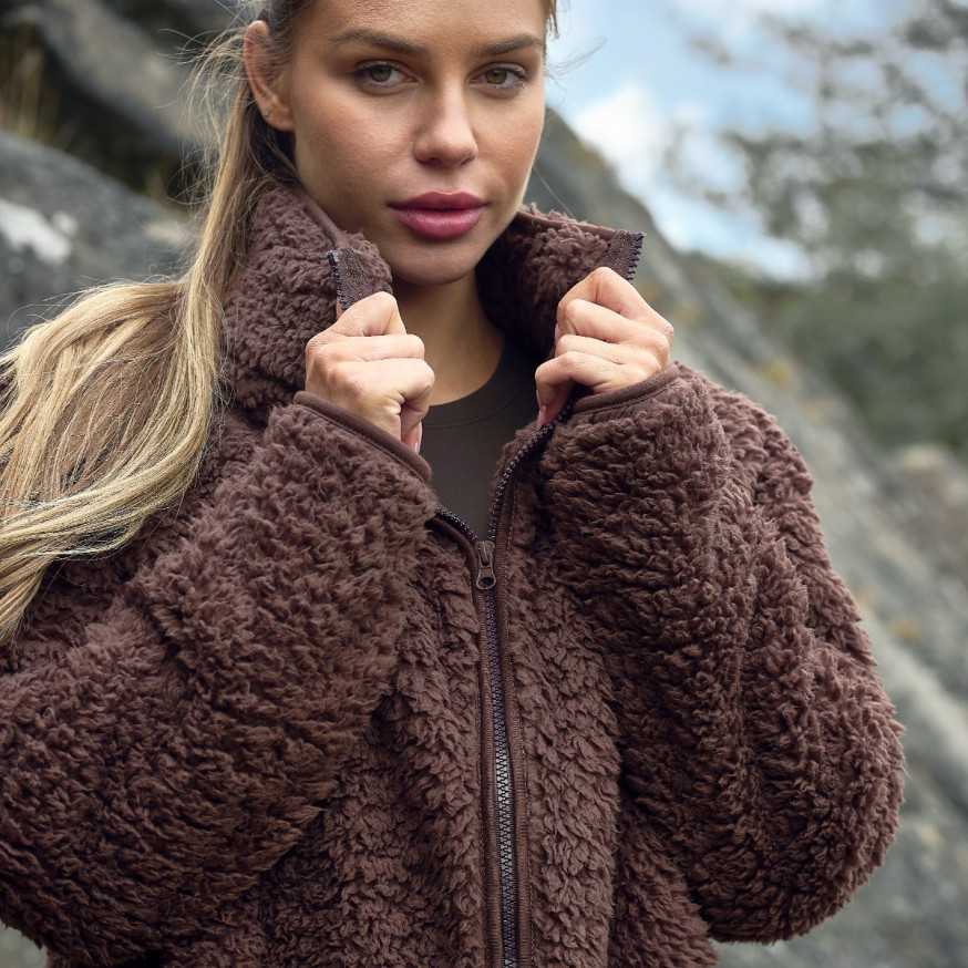 OHS Teddy Full Zip Fleece - Chocolate