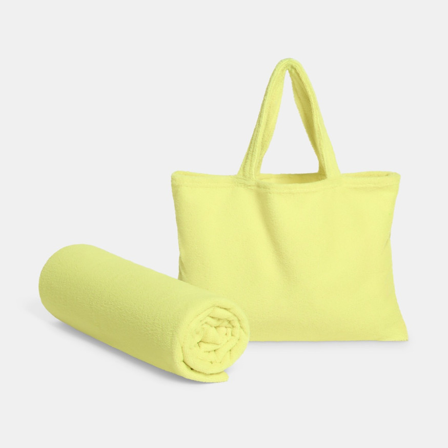 OHS Beach Towel in a Bag - Neon Yellow