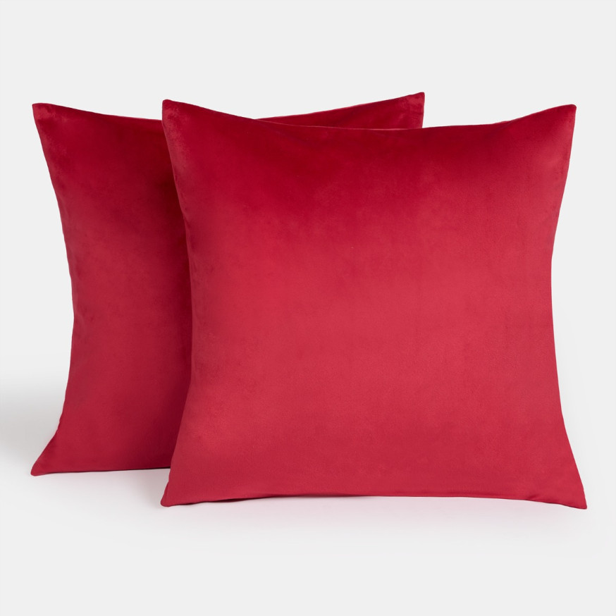 OHS Matte Velvet Cushion Covers - Red