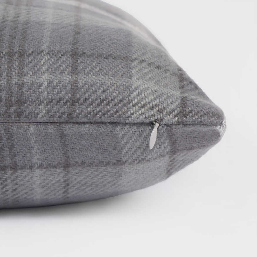 OHS Woven Check Cushion Covers - Winsford Charcoal