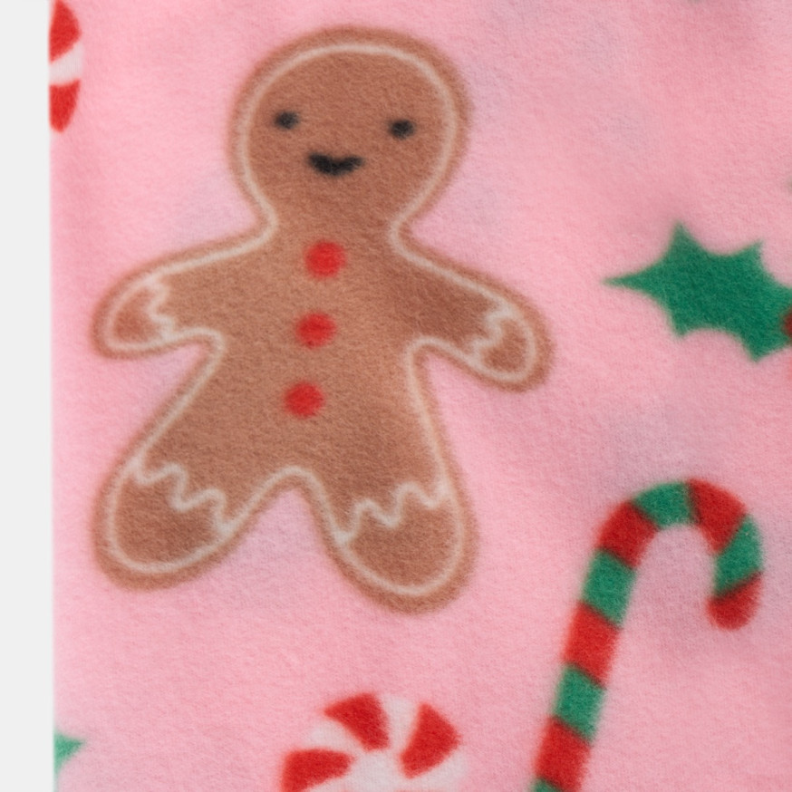 OHS Gingerbread Man Fleece Throw - Pink