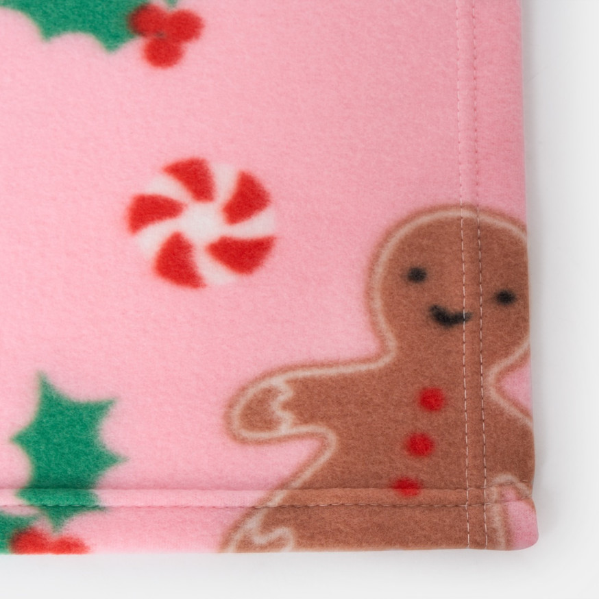 OHS Gingerbread Man Fleece Throw - Pink