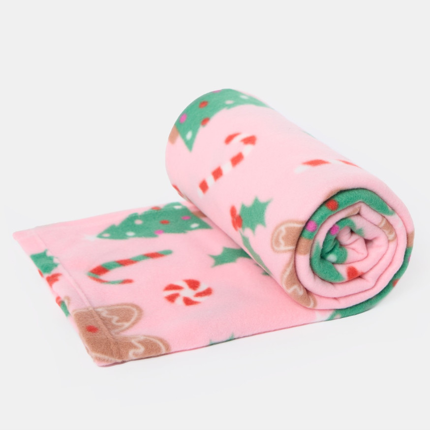 OHS Gingerbread Man Fleece Throw - Pink