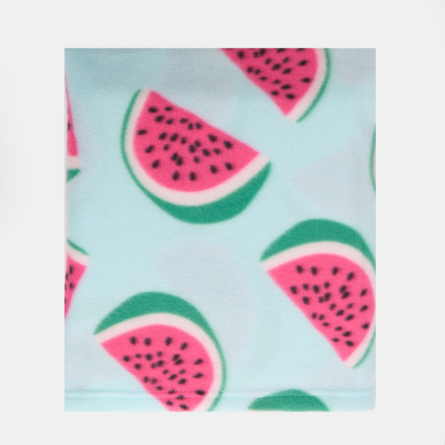 OHS Watermelon Print Fleece Throw - Blue/Pink