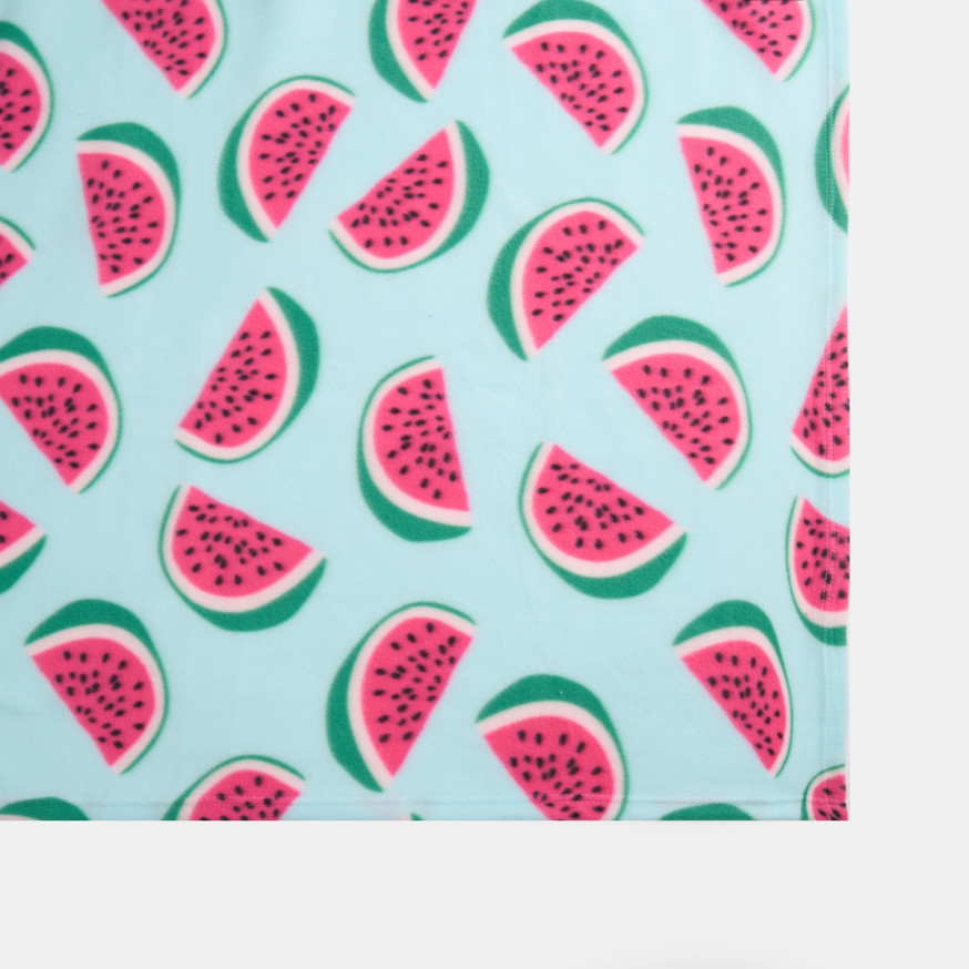 OHS Watermelon Print Fleece Throw - Blue/Pink
