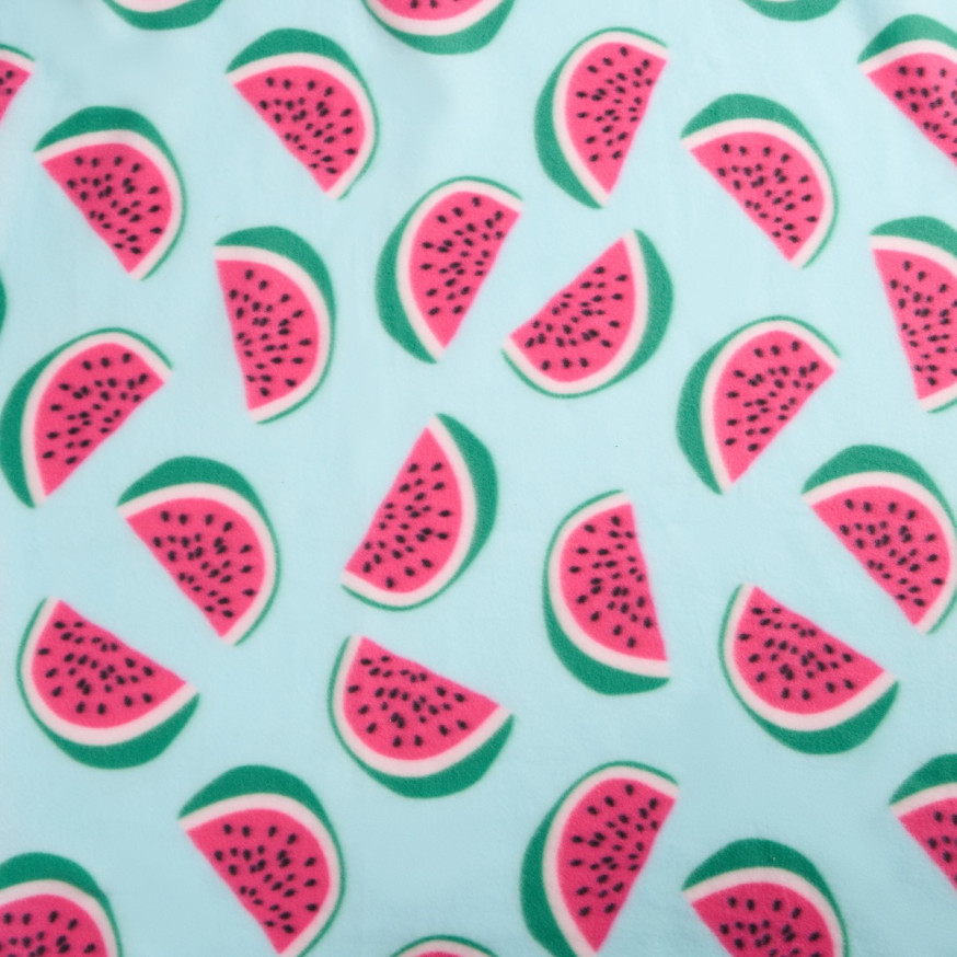 OHS Watermelon Print Fleece Throw - Blue/Pink