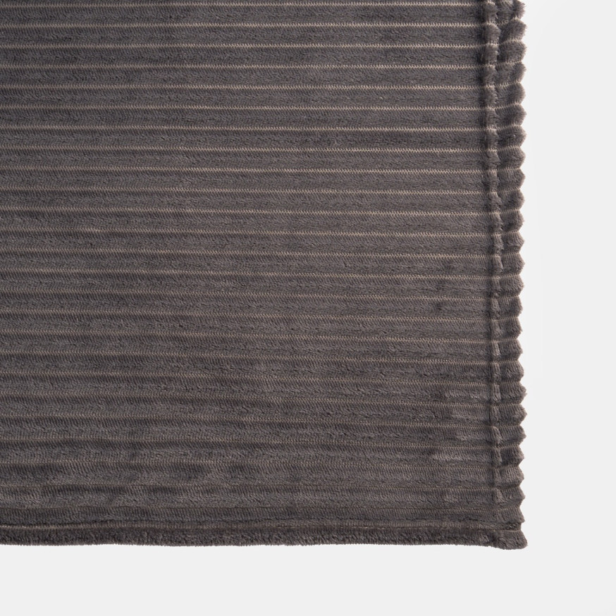 OHS Ribbed Fleece Throw - Charcoal