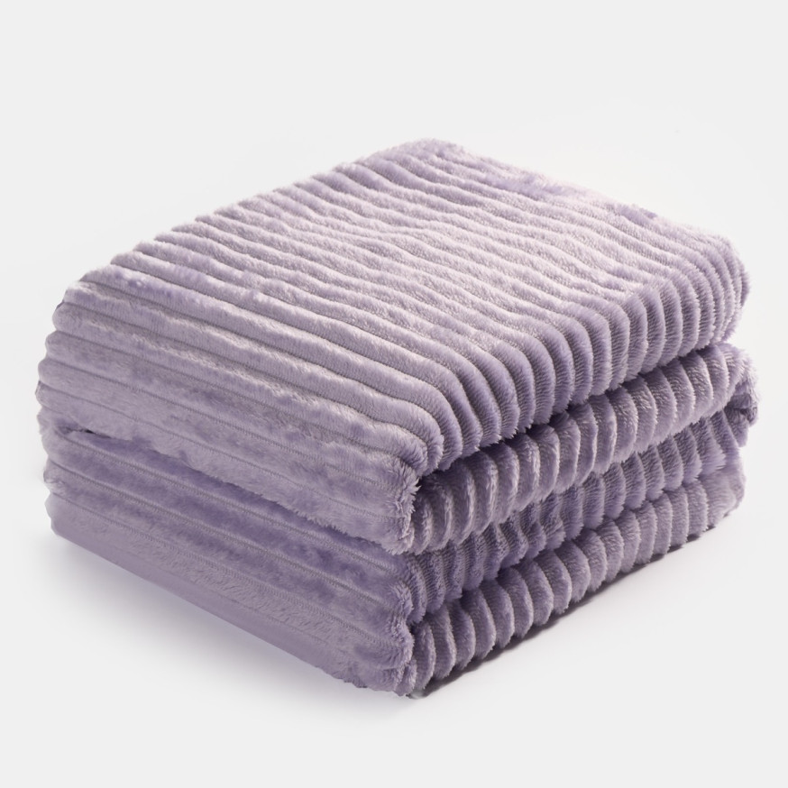 OHS Ribbed Fleece Throw - Lilac