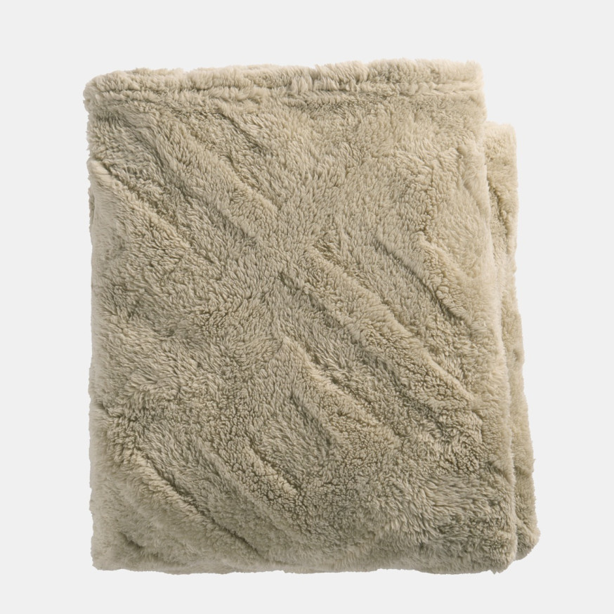 OHS Tufted Geometric Teddy Fleece Throw - Sage
