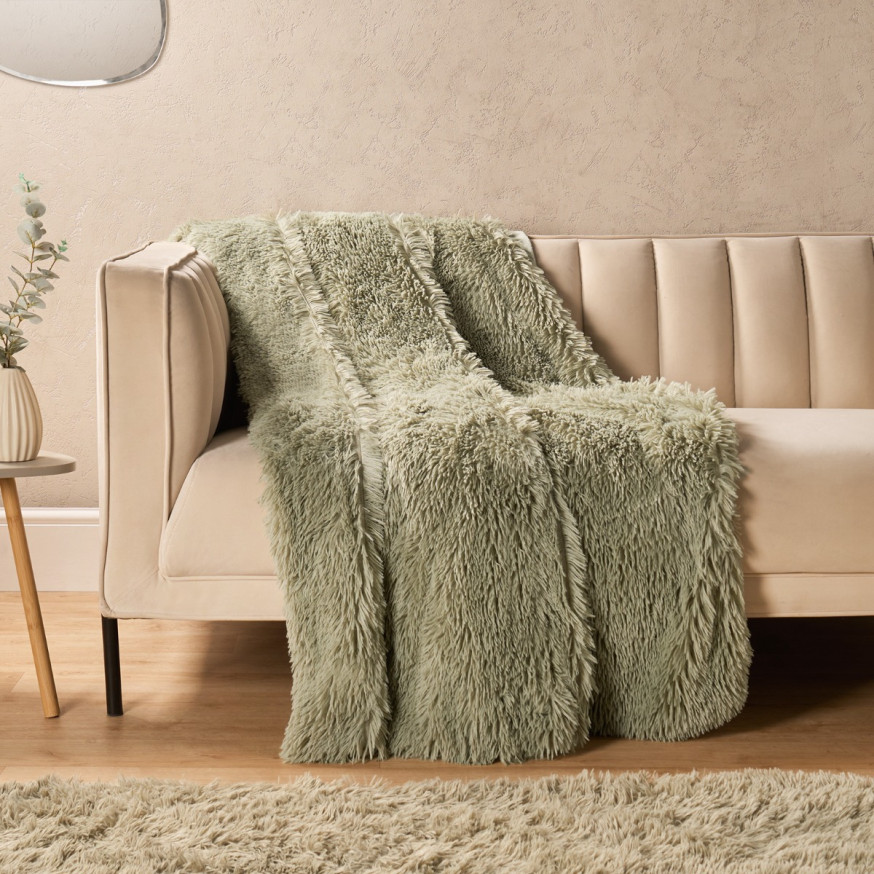 OHS Fluffy Fleece Throw - Sage