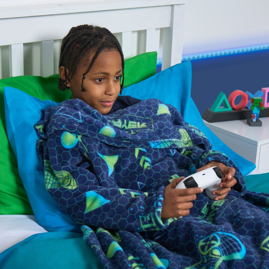 OHS Kids Gaming Printed Wearable Blanket, Honeycomb - Multi