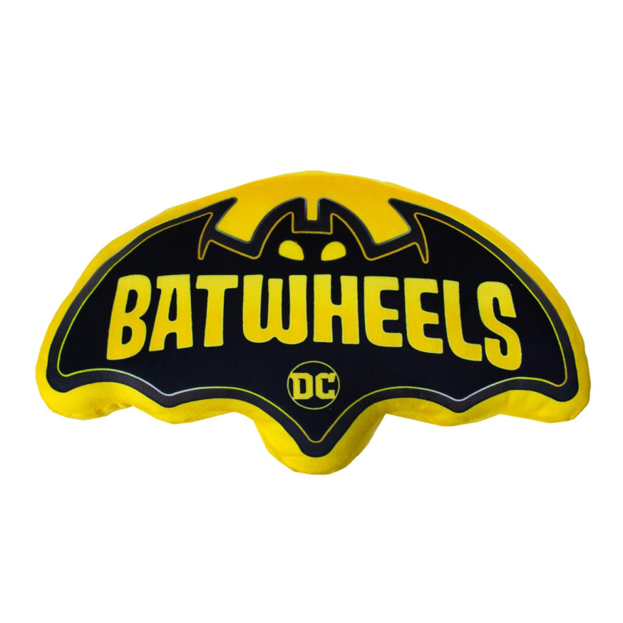 DC Batwheels Logo Shaped Filled Cushion - Black/Yellow
