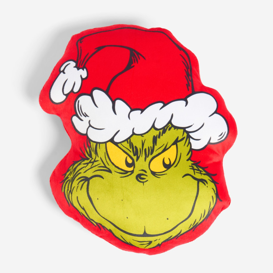 OHS The Grinch Shaped Cushion - Green/Red