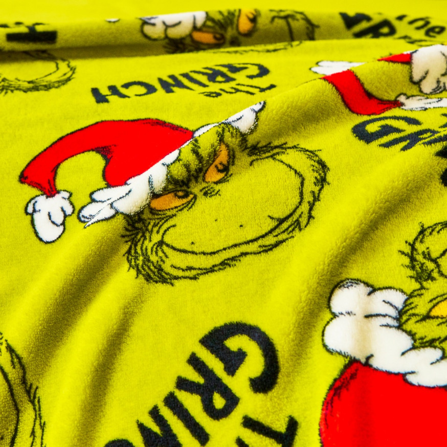 OHS The Grinch Printed Throw - Green