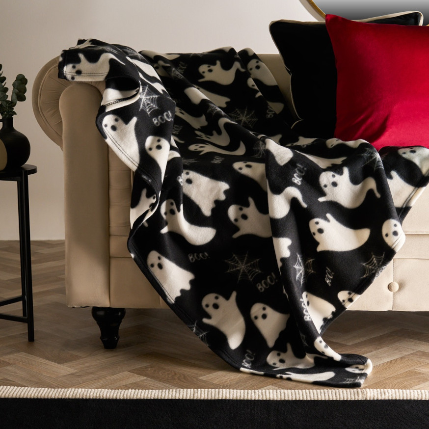 OHS Ghost Fleece Throw - Black