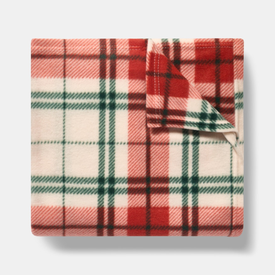 OHS Christmas Check Throw - Red/ White