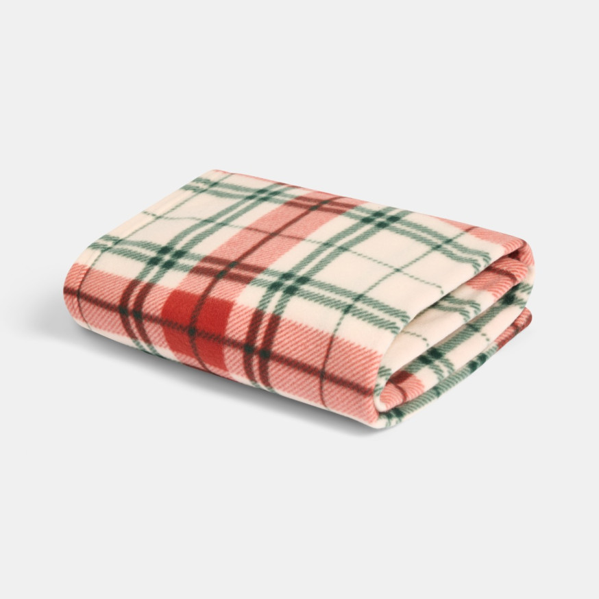 OHS Christmas Check Throw - Red/ White