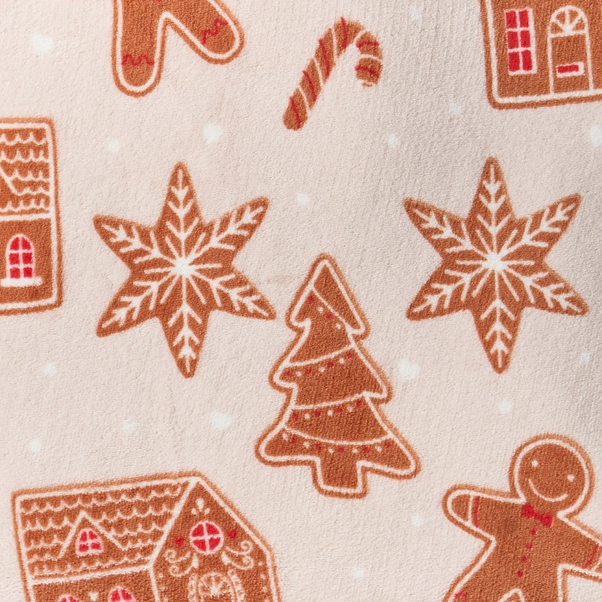OHS Gingerbread Print Throw - Beige
