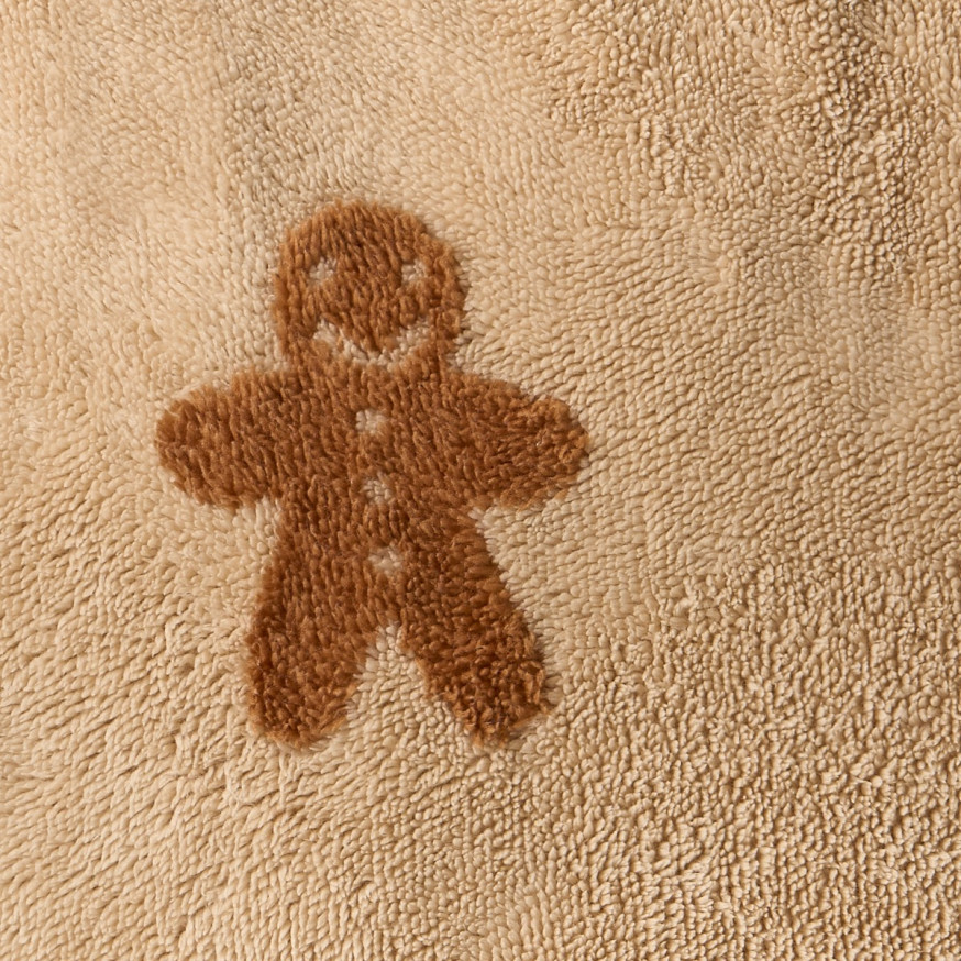 OHS Tufted Gingerbread Fleece Throw - Beige