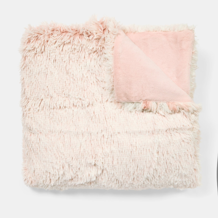 OHS Marl Fluffy Throw - Blush