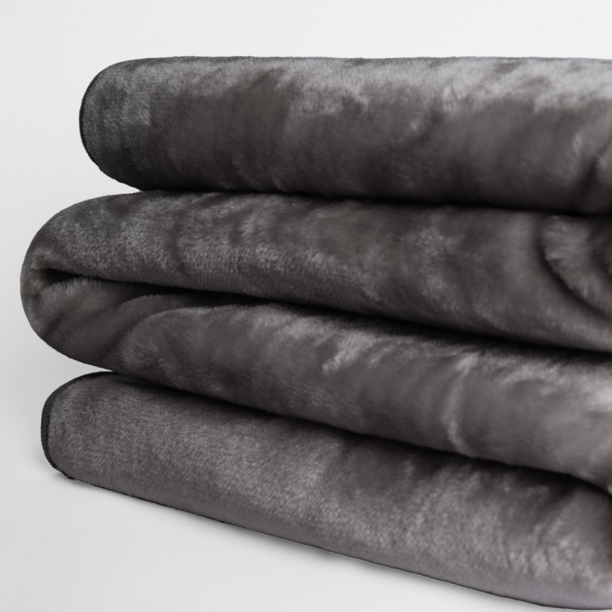 OHS Faux Fur Mink Throw - Charcoal