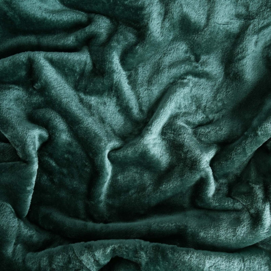 Dreamscene Faux Fur Mink Throw, Green - 200 x 240cm