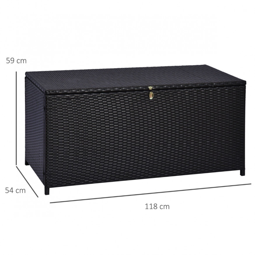 Outsunny Rattan Storage Box - Dark Brown