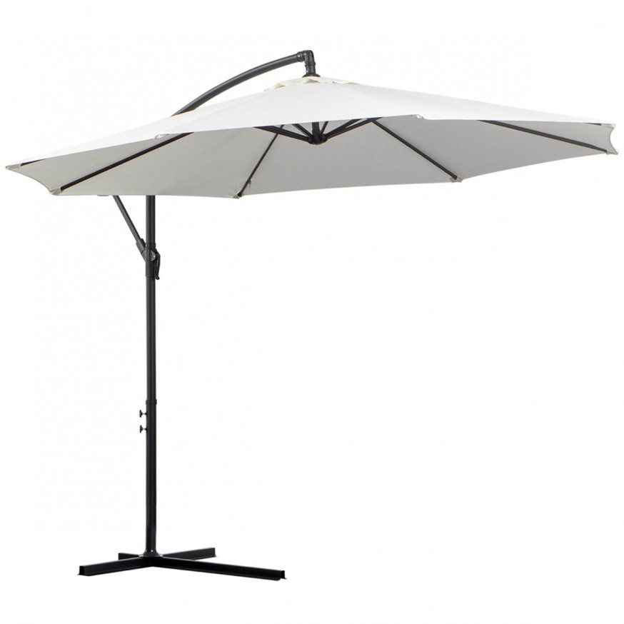 Outsunny Cantilever Parasol Umbrella, Cream - 3M
