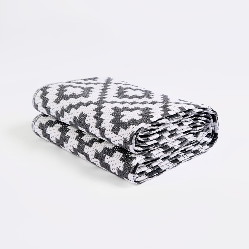 OHS Circle Outdoor Geo Rug, Grey - 170cm