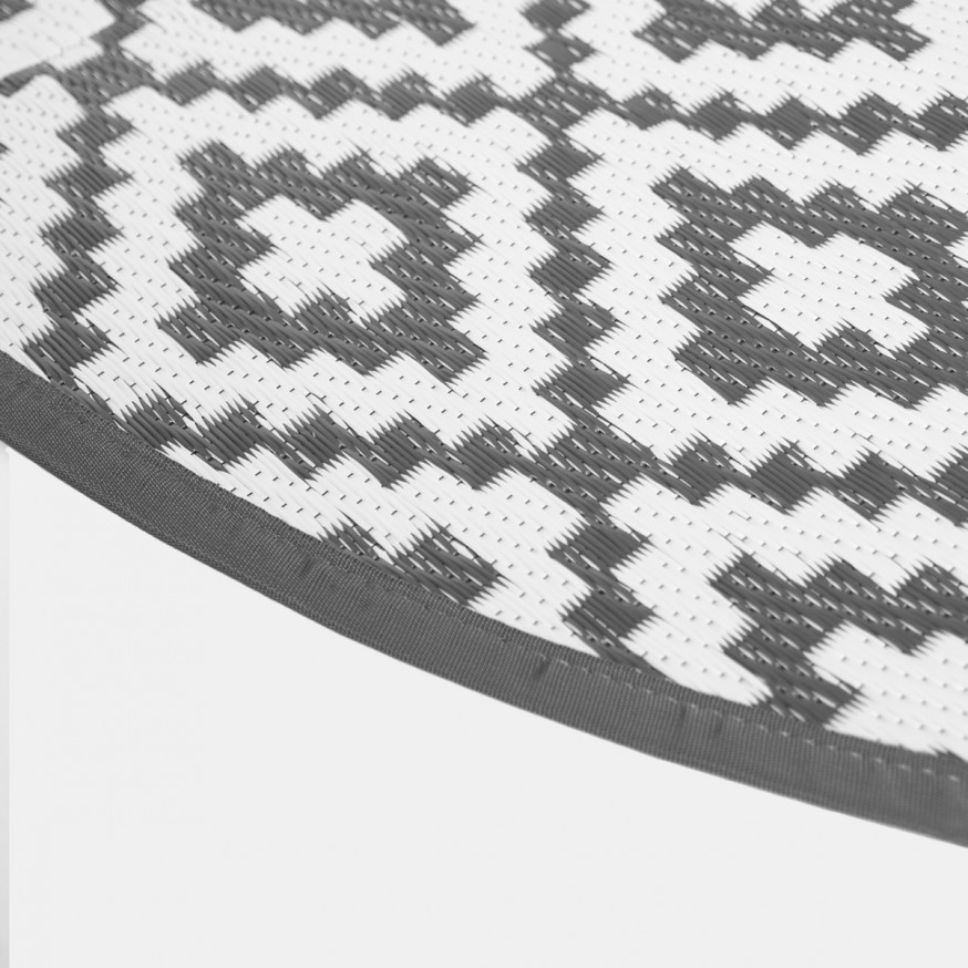 OHS Circle Outdoor Geo Rug, Grey - 170cm