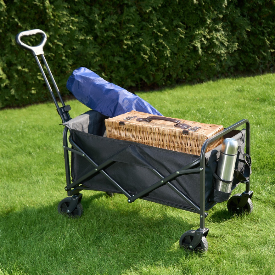 OHS Foldable Camping Trolley - Black