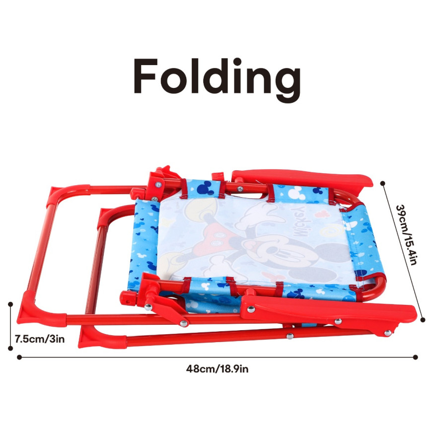 Kids Folding Mickey Mouse Camping Chair - Blue/Red