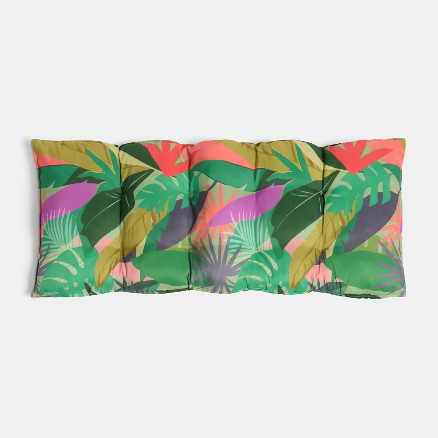 OHS 2-Seater Indoor/Outdoor Palm Print Bench Pad - Green