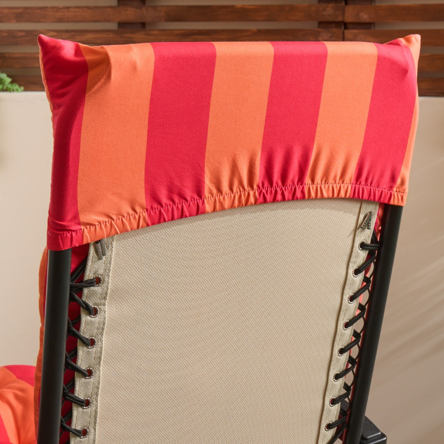 OHS Stripe Print Gravity Chair Cushion - Orange/Pink