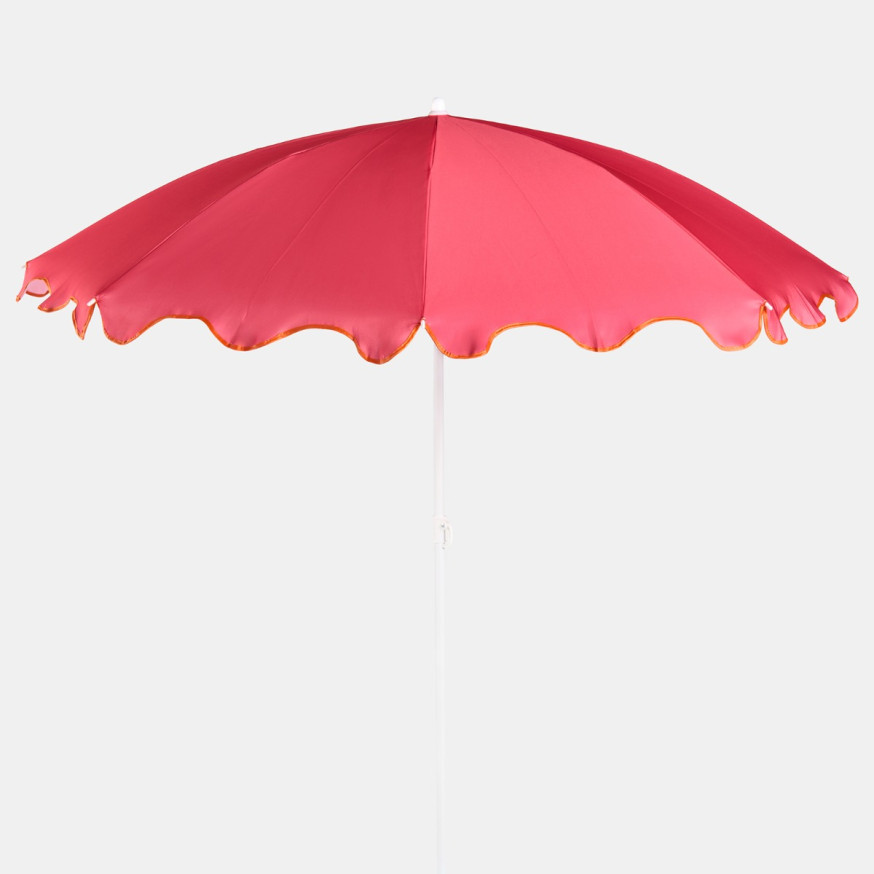 OHS Scallop Edge Outdoor Parasol - Pink/Orange