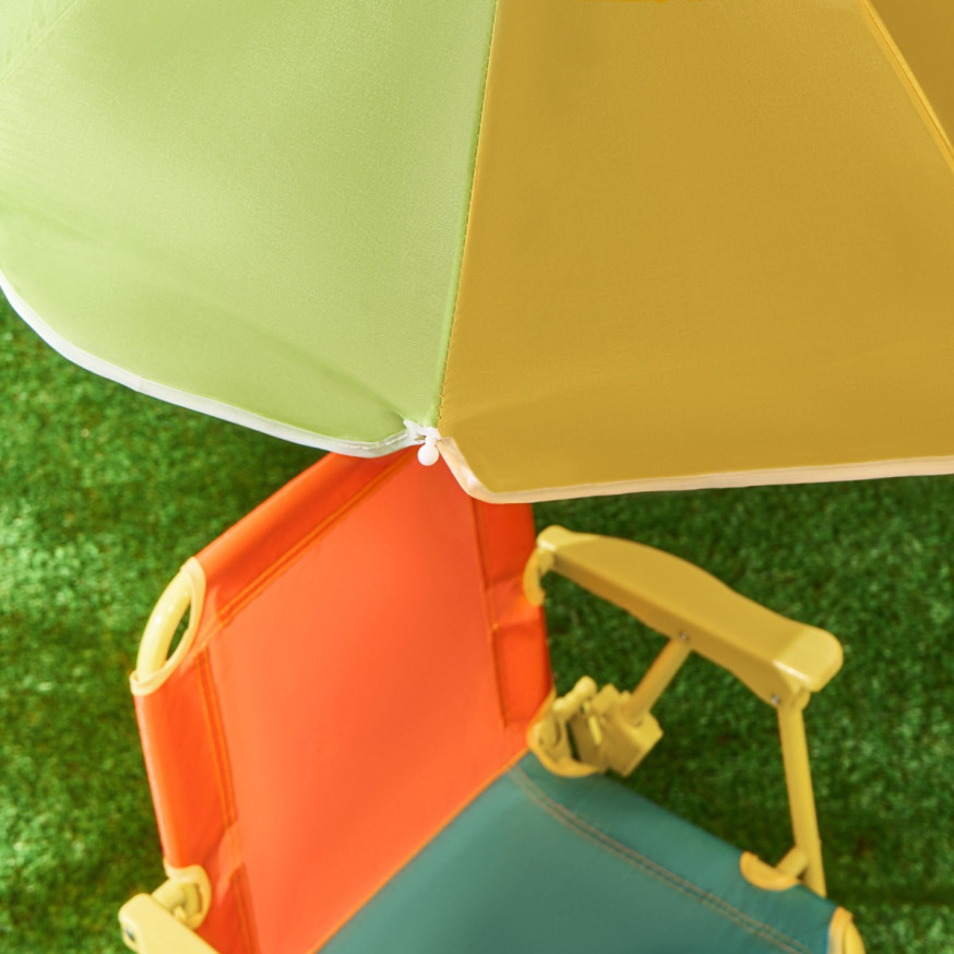 OHS Kids Colour Block Chair with Parasol - Multi