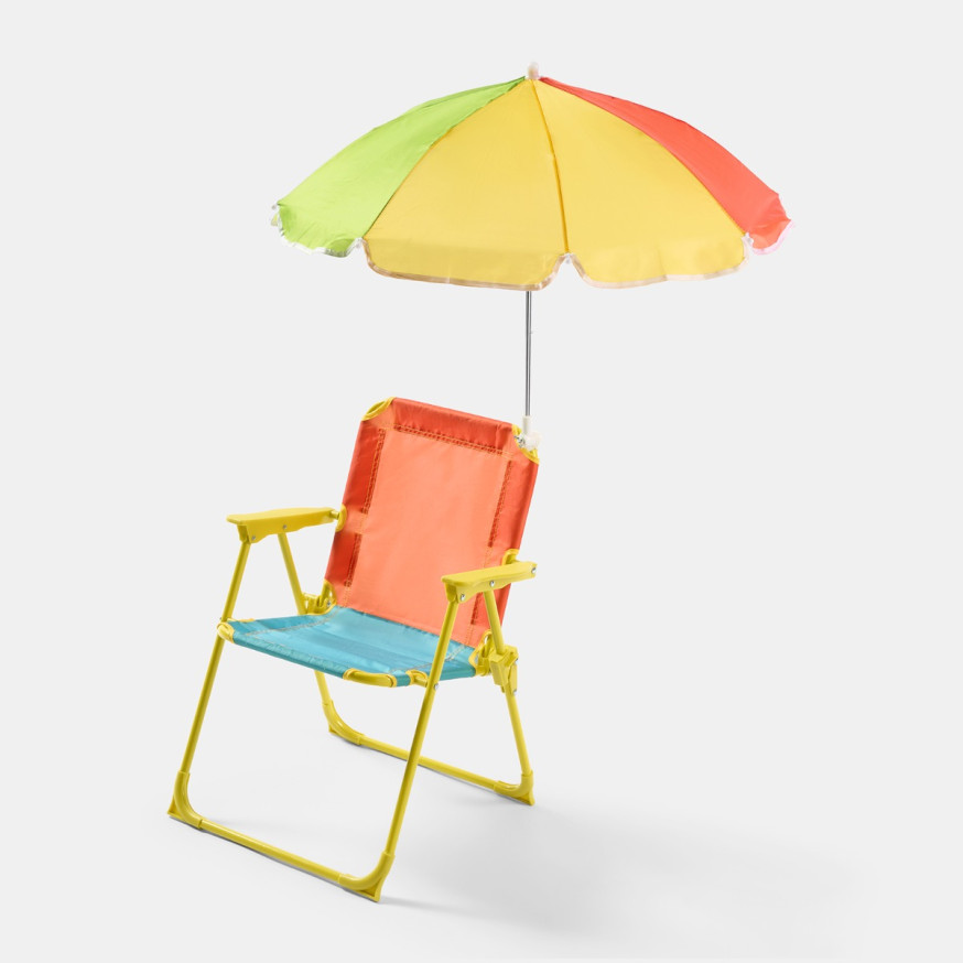 OHS Kids Colour Block Chair with Parasol - Multi