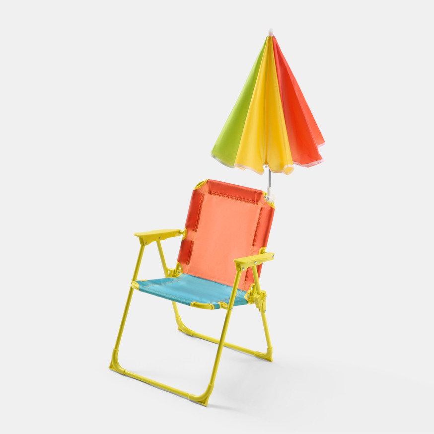 OHS Kids Colour Block Chair with Parasol - Multi