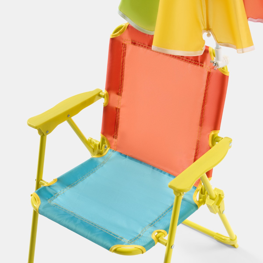 OHS Kids Colour Block Chair with Parasol - Multi