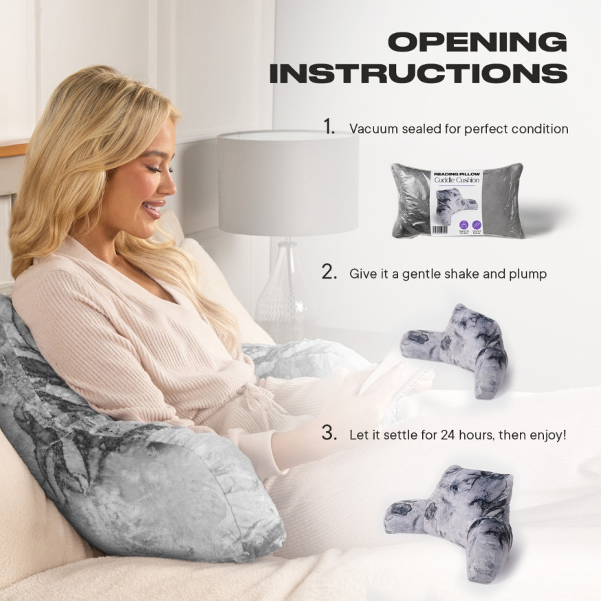 OHS Marble Print Cuddle Cushion - Grey